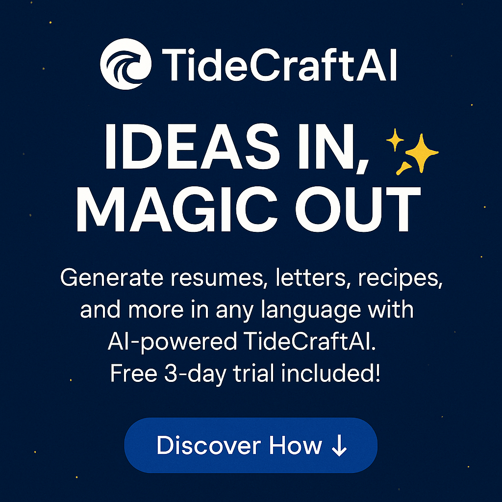 TideCraftAI – Ideas In, Magic Out